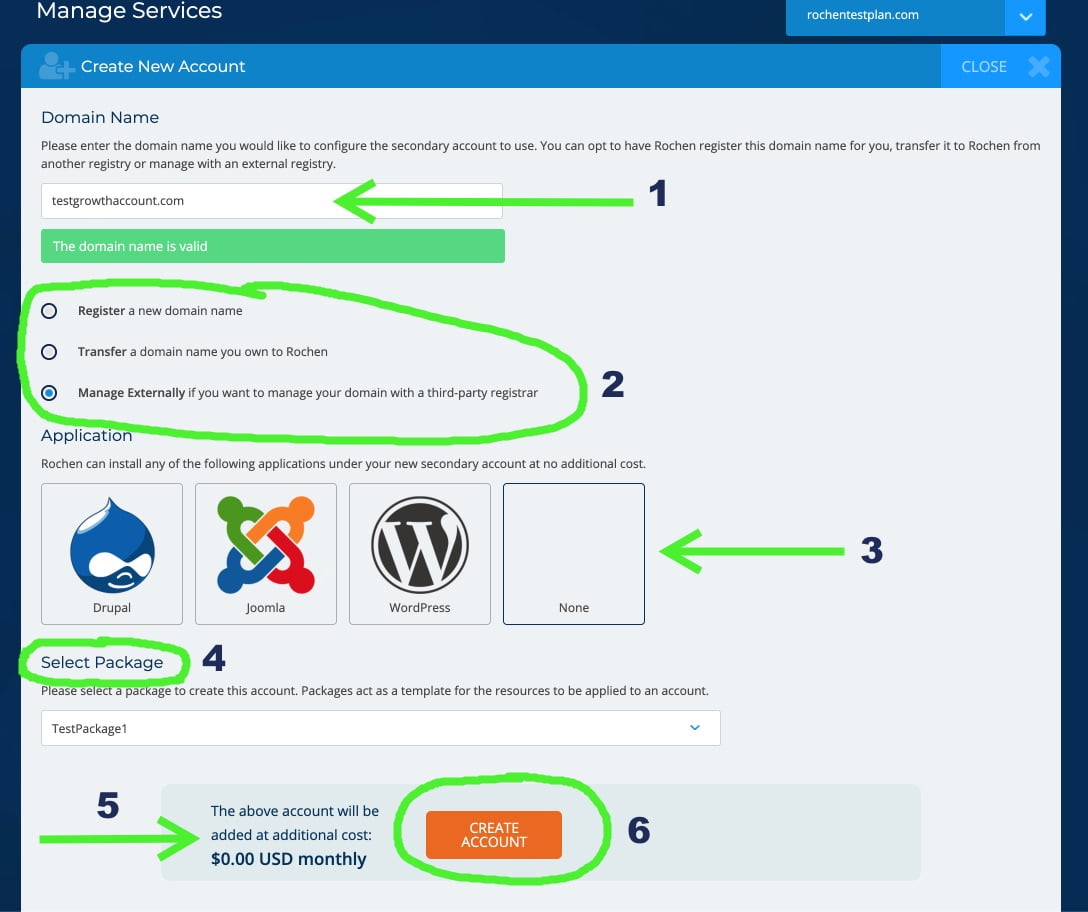 Add a Website to your Hosting Plan - Rochen Documentation