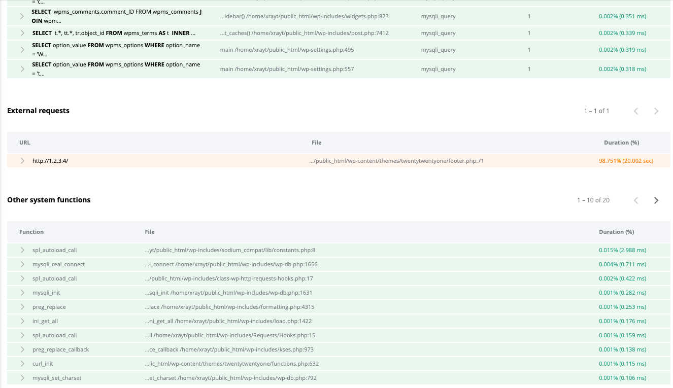 PHP X-Ray for Performance Troubleshooting - Rochen Documentation