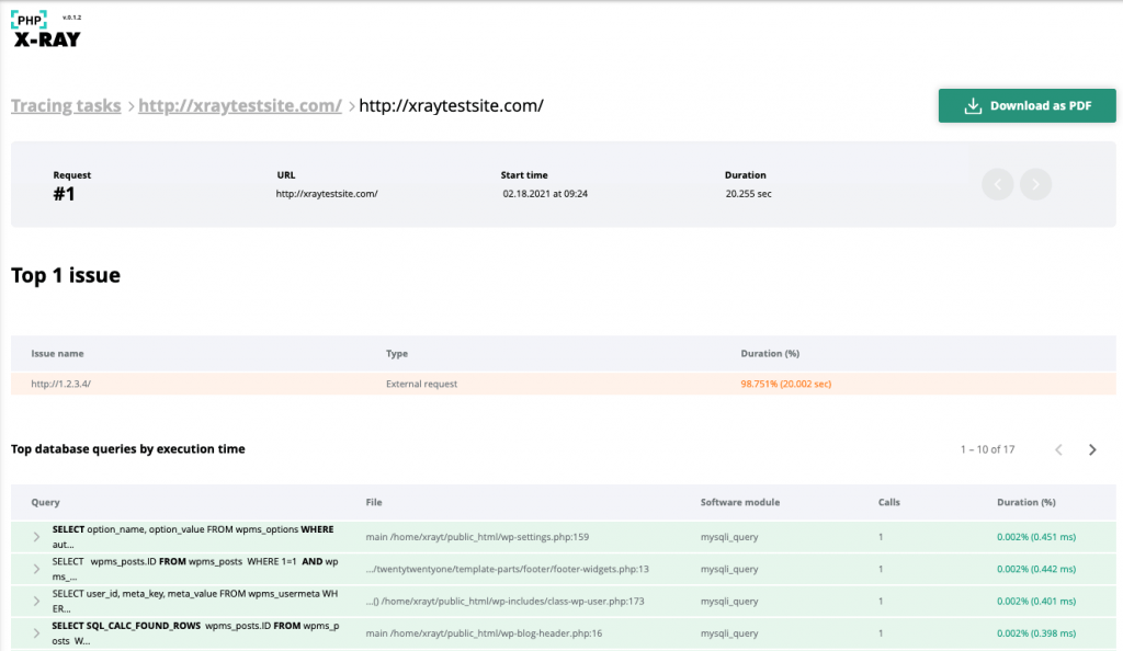 PHP X-Ray for Performance Troubleshooting - Rochen Documentation